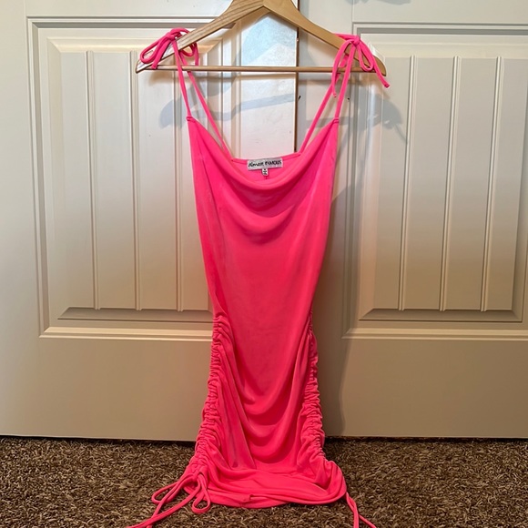 Almost Famous | Dresses | Hot Pink Mini Dress Super Stretchy Sinched ...